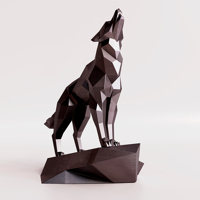 Sculpture of a wolf - kultofsculptures
